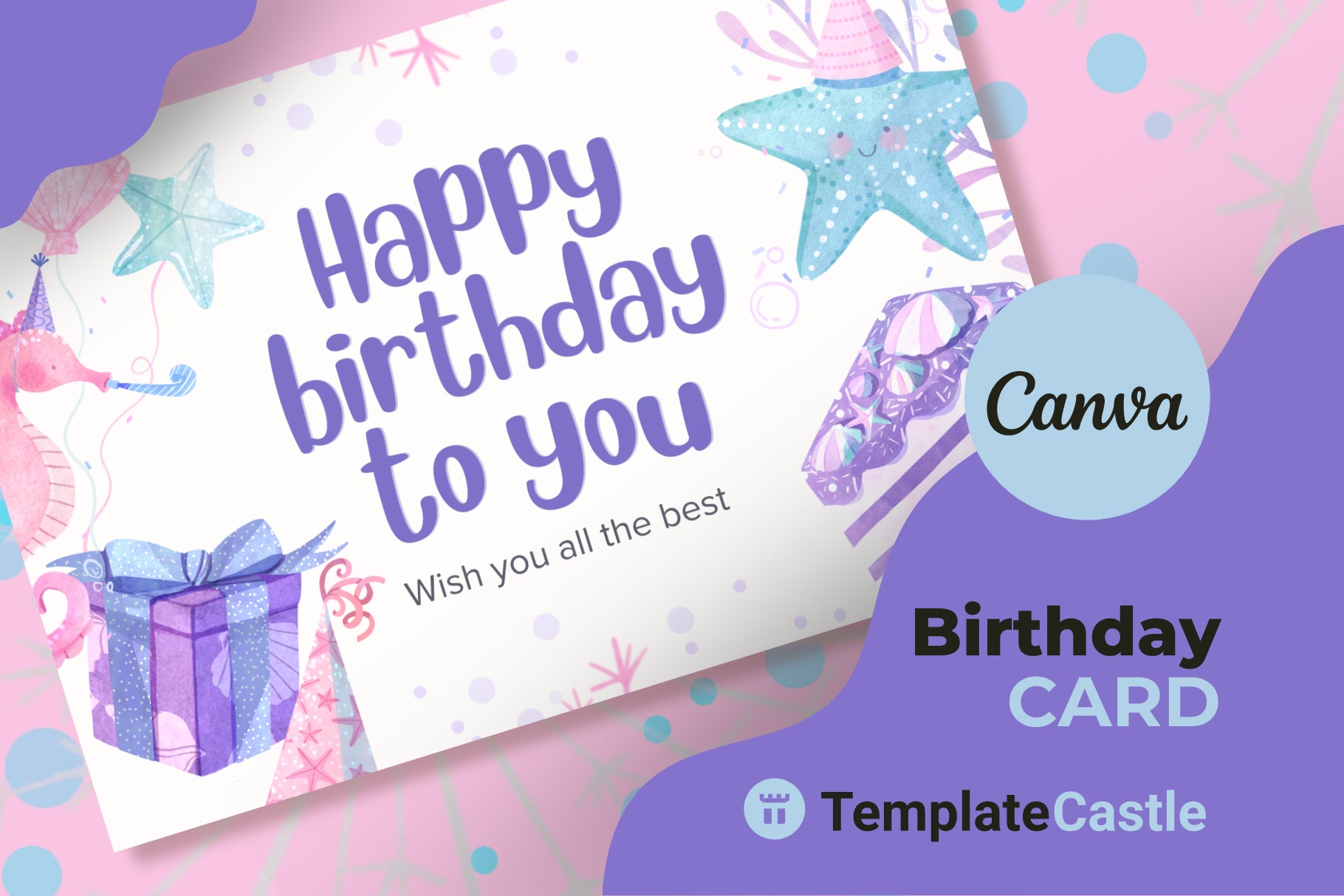 Whimsical Underwater-Themed Canva Birthday Card Template – Template Castle