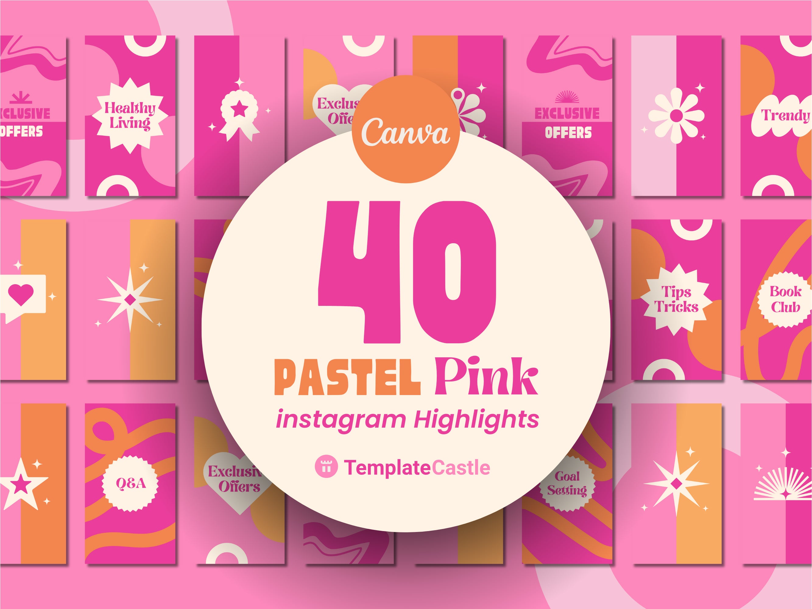 40 Instagram Highlights Templates Canvas Social Media Posts IG Highlig ...